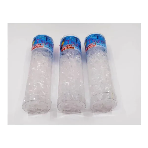 100 paket şeffaf lastik toka 1200 tüp